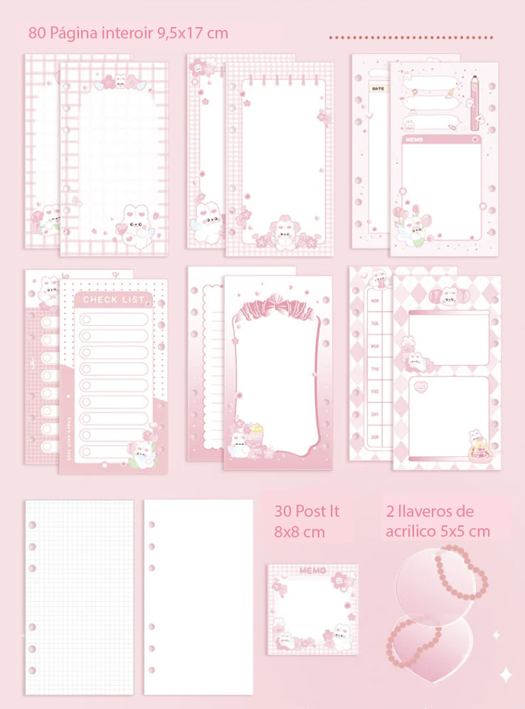 Set Planner Sweet Rabbit 40 piezas - Tienda Yiwu